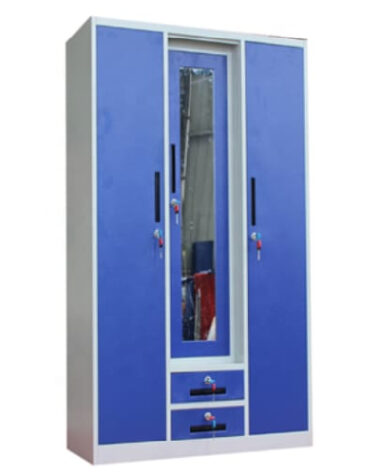 Normal 3 Door Blue Color Steel Almirah | JJ Steel Furnitures